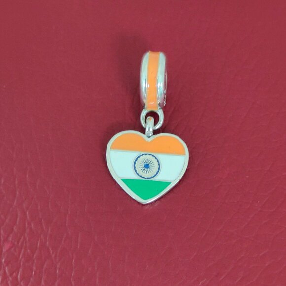 Pandora | Jewelry | Pandora India Flag Exclusive Country Dangle Heart ...